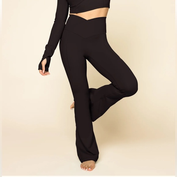POPFLEX | Pants & Jumpsuits | New Popflex Crisscross Hourglass Flared ...